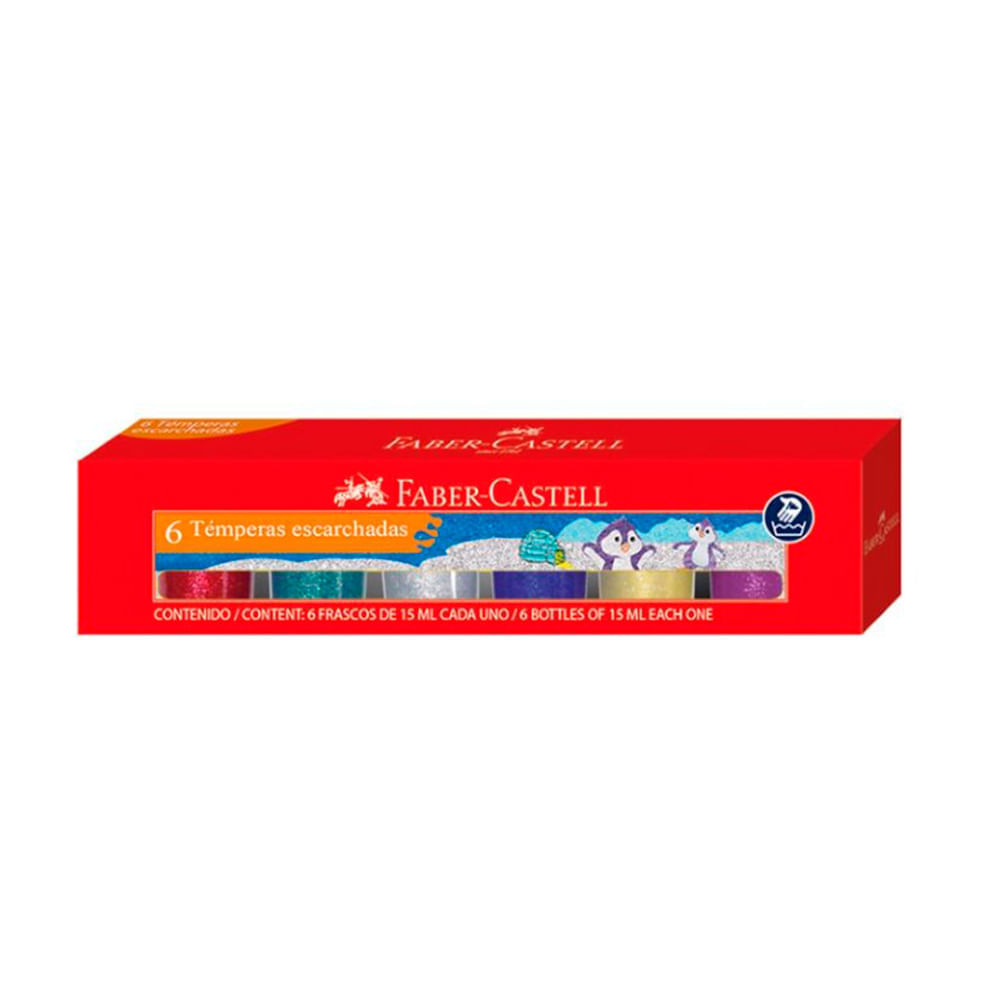 Témpera Escarchada 15ml. (Estuche X 6) Faber Castell