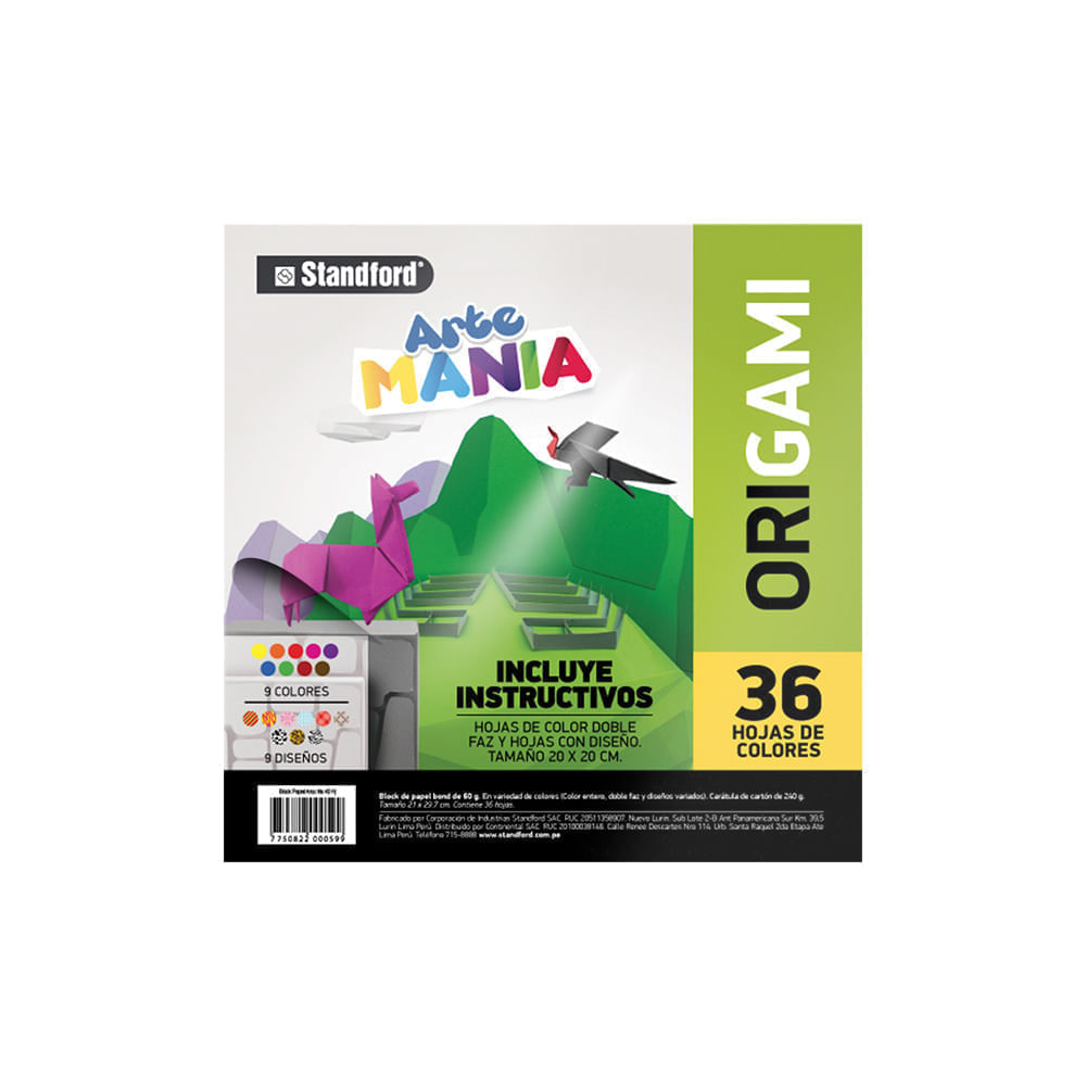 Block origami 20X20CM 36 hojas - Stanford