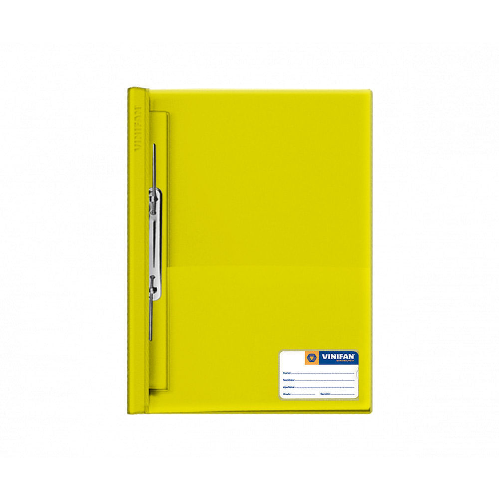 Fólder A4 con Tapa Transparente y Gusano Amarillo